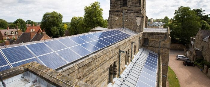 Solar panels on a church - Go Solar Pros